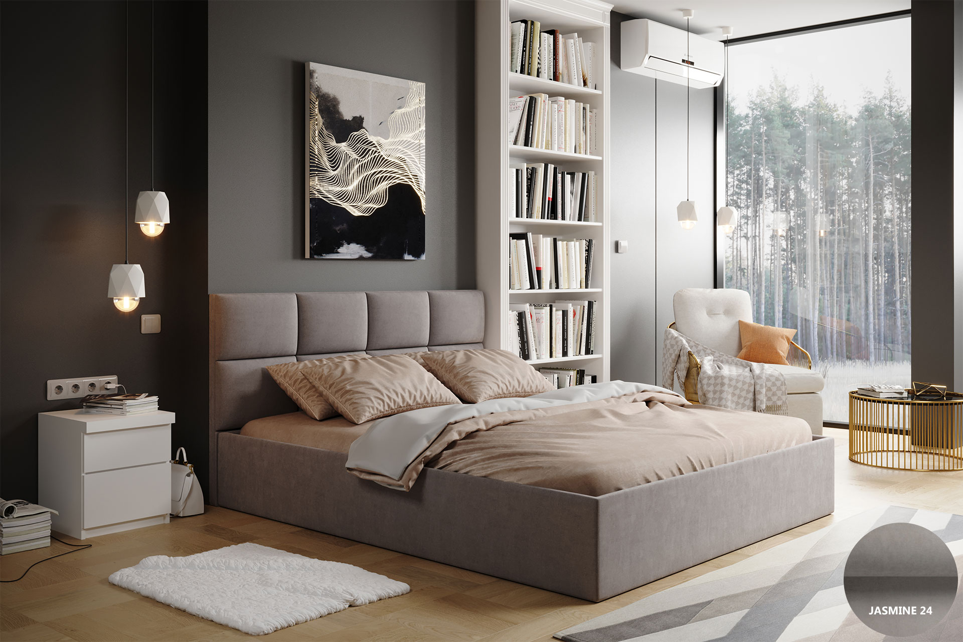 Łóżko z pojemnikiem na pościel Carlo 140 Jasmine 24 MyBed - Łóżka i ...